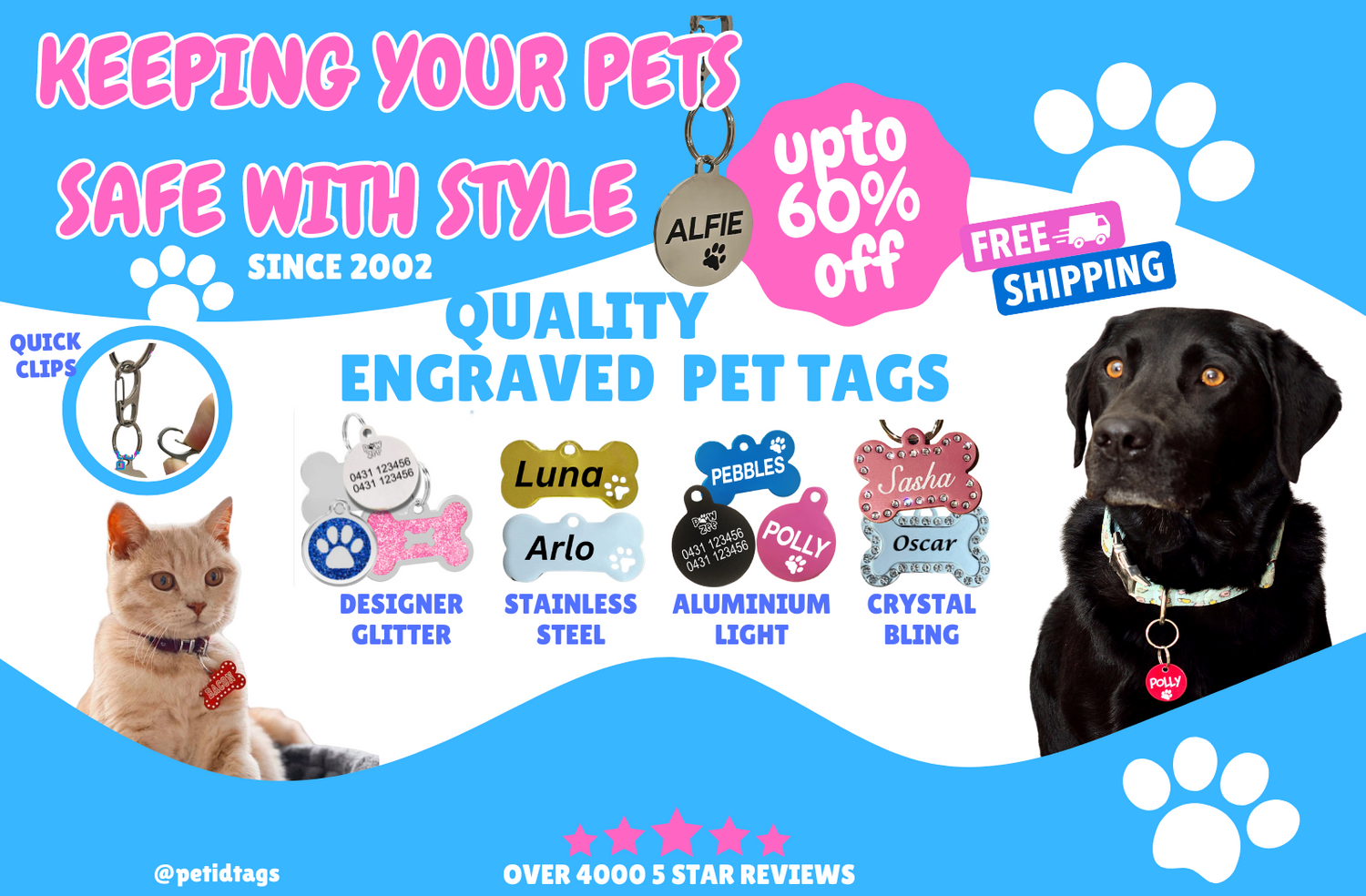 Pet ID Tags Australia | Dog Tags & Cat Tags Engraved